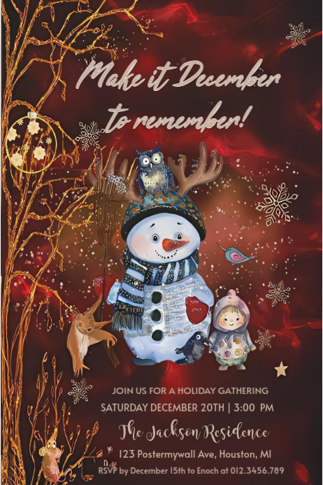 Whimsical Holiday Gathering Poster Template | PosterMyWall