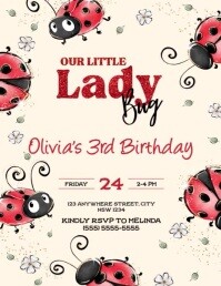 Ladybug birthday invitation Template | PosterMyWall