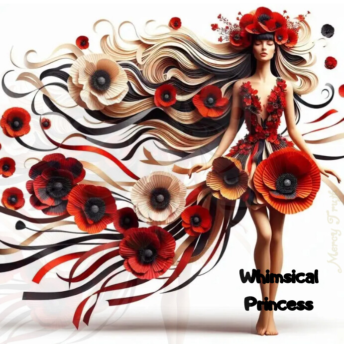 Whimsical Poppy Princess: Ultra-Realistic 3D Template | PosterMyWall