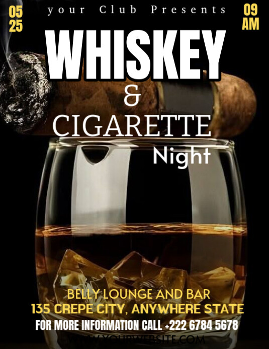 Plantilla de Whiskey & cigarette night | PosterMyWall