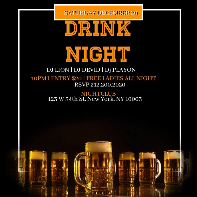 WHISKEY DRINK NIGHT iNSTAGRAM Template (1) Modelo | PosterMyWall