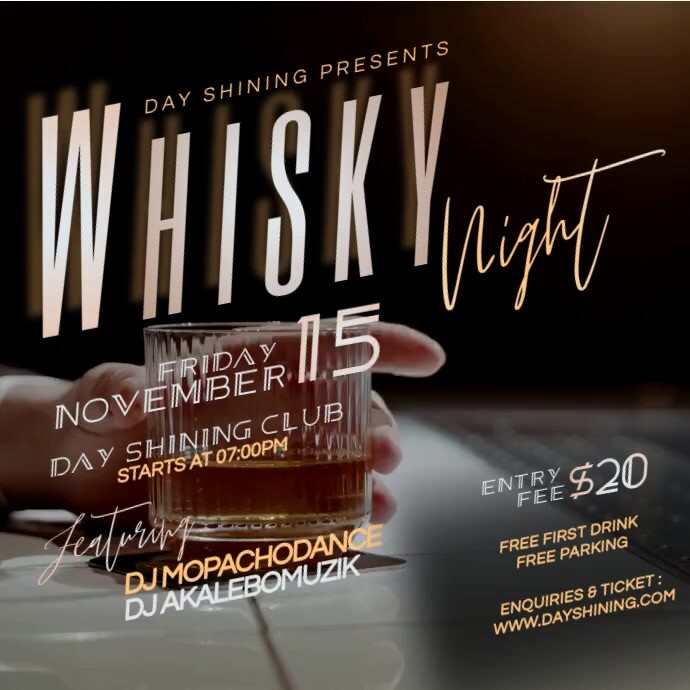 Whiskey night, whisky party Template | PosterMyWall