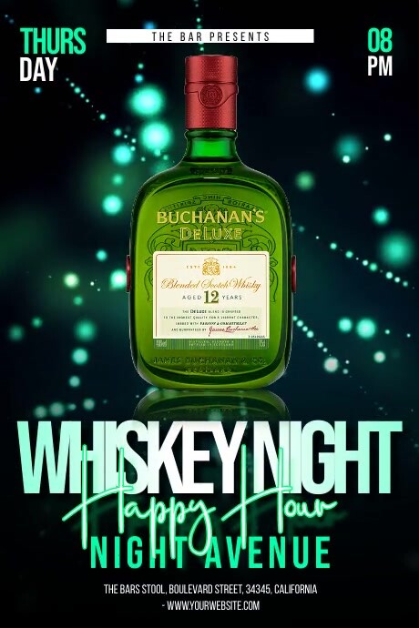 Whiskey Night Happy Hour Template | PosterMyWall