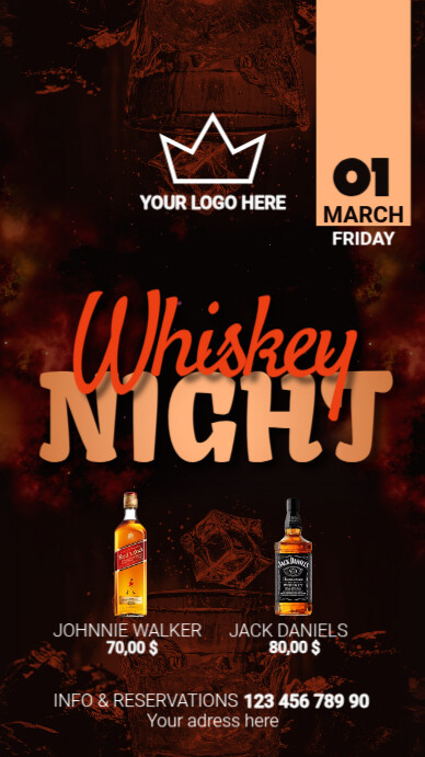 Whiskey Night Party Flyer Template | PosterMyWall