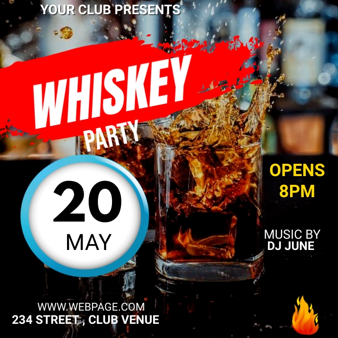 whiskey party, whiskey night, bar Template | PosterMyWall