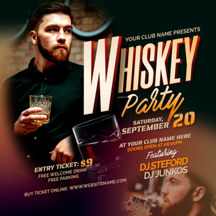 Whiskey Party Instagram Post Template | PosterMyWall