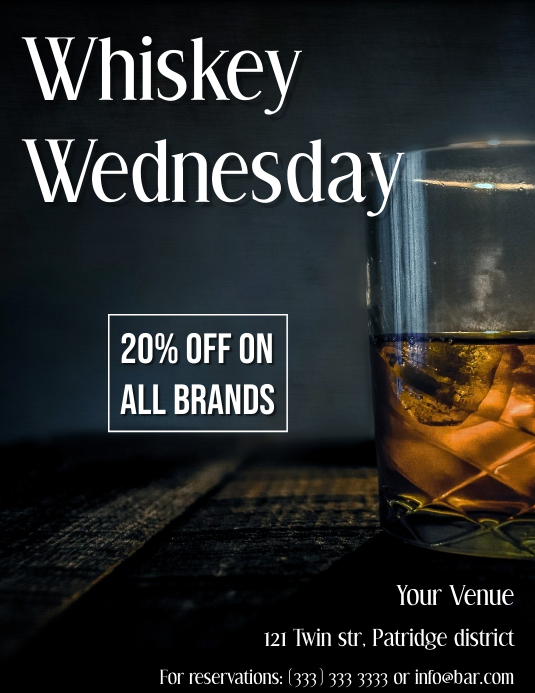 Copy of Whiskey Wednesday template flyer | PosterMyWall
