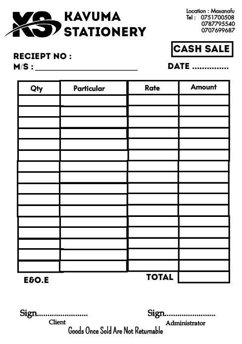 White & Black Receipt A4 Template | PosterMyWall