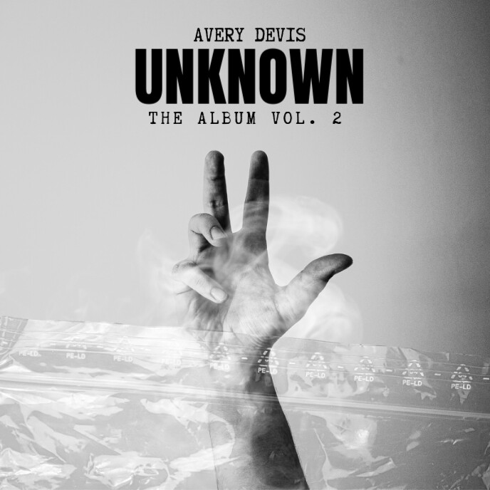 White & Black Unknown Album Cover Template | PosterMyWall