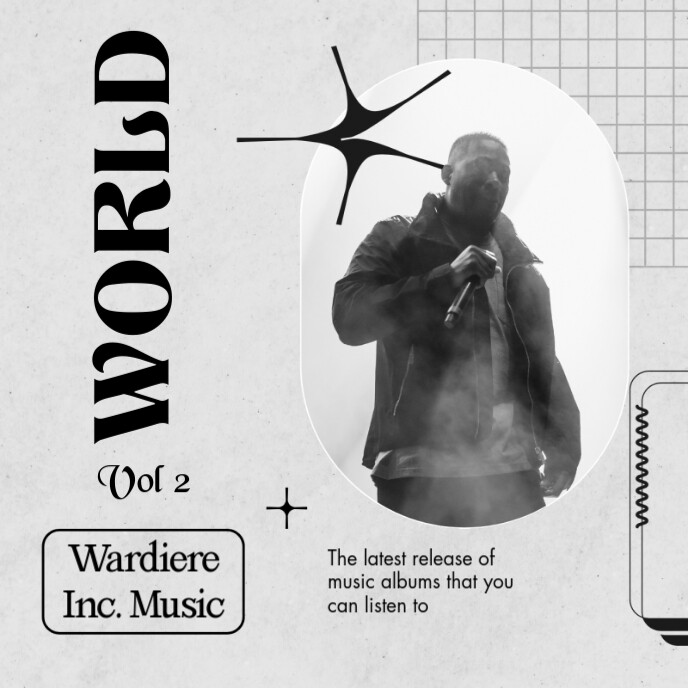 White & Black World Album Cover Template | PosterMyWall