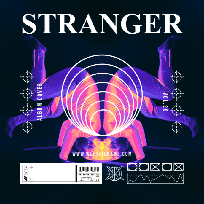 Plantilla de White & Blue Stranger Album Cover | PosterMyWall