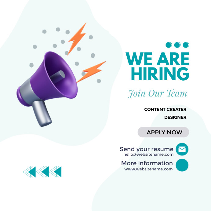 White & Gree We Are Hiring Instagram Post Template | PosterMyWall