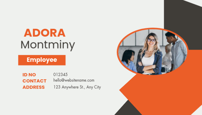 Plantilla de White & Orange Geometric Business Card | PosterMyWall