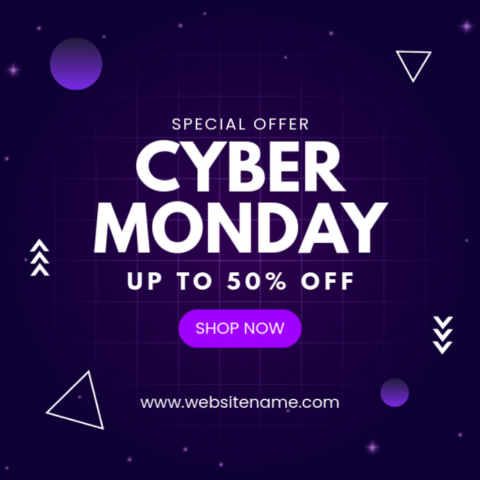 White & Purple Cyber Monday Instagram Post Template | PosterMyWall