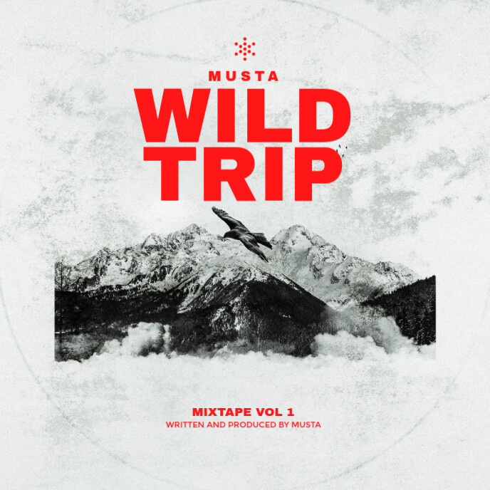 White & Red WILD TRIP Album Cover Template | PosterMyWall