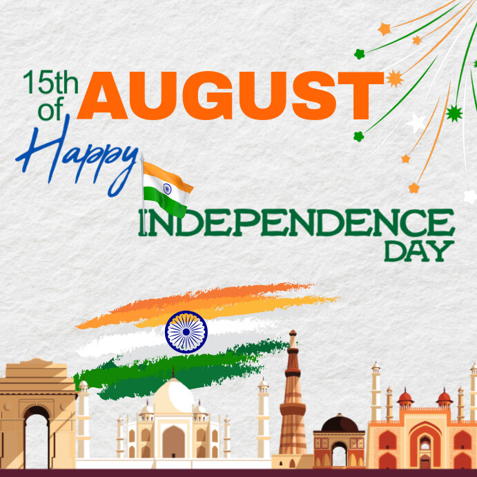 White 15th August Independence Day Template Instagram Post | PosterMyWall