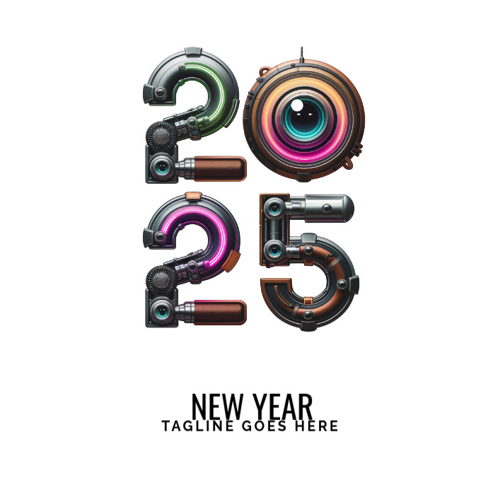 White 2025 3d Logo Template | PosterMyWall