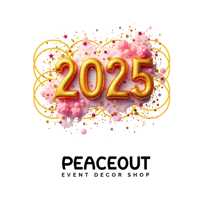 White 2025 Balloon Text Logo Template | PosterMyWall