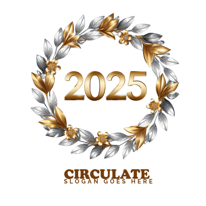 White 2025 Circle Logo Template | PosterMyWall