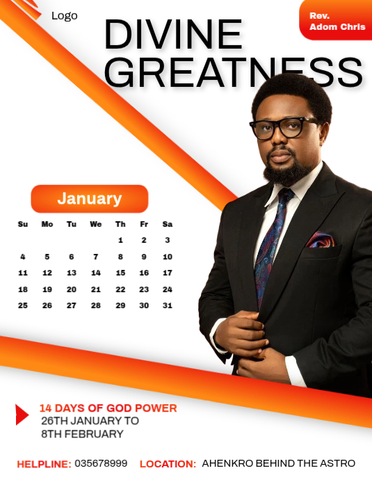 White 2026 January Church Calendar Flyer (us Letter) Template ...