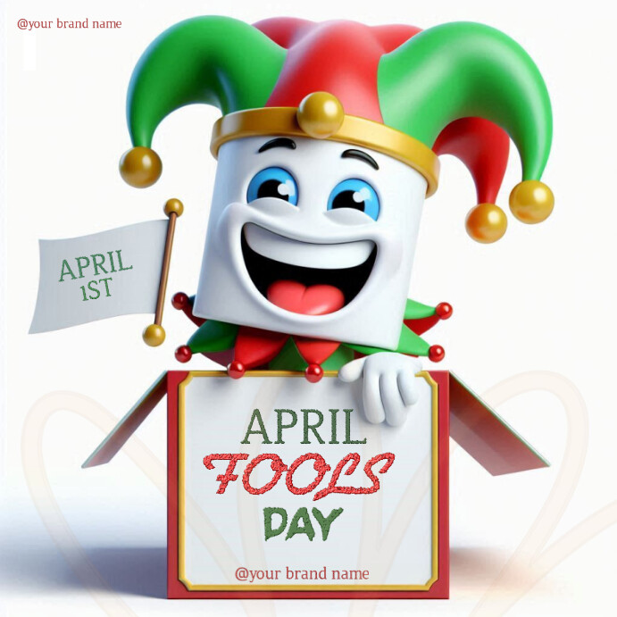 White 3d April Fools Instagram Post Template | PosterMyWall