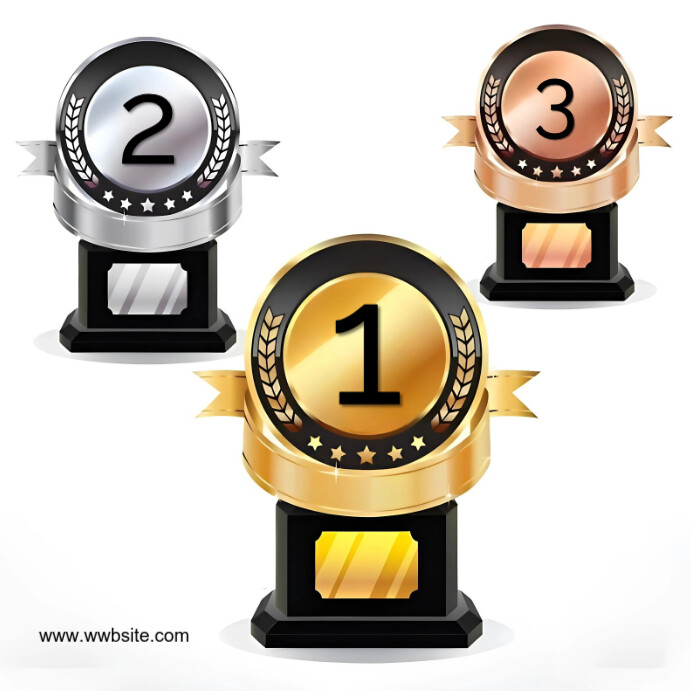 White 3d Award Medals Instagram Post Template | PosterMyWall