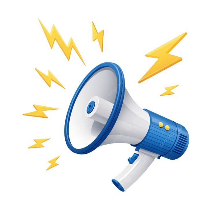 White 3d Blue Megaphone With Lightening Bolts Illustration Instagram ...