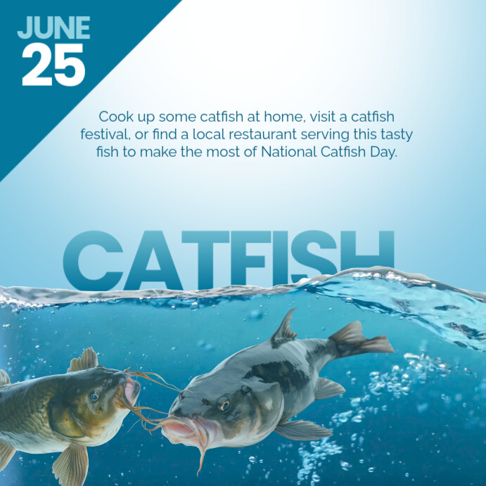 Copy of White 3d Catfish Day Instagram Post | PosterMyWall