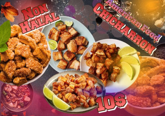 White 3d Chicharron Maerican Food A4 Template | PosterMyWall