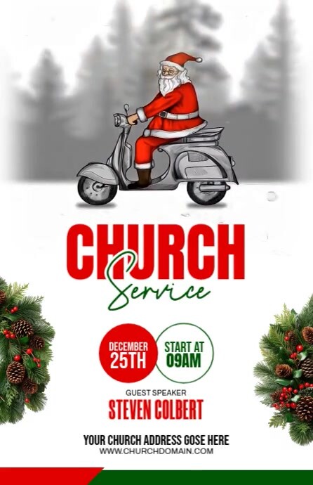 White 3d Christmas Church Flyer Tabloid Template | PosterMyWall