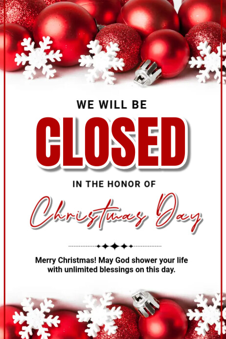 White 3d Christmas Closed Poster Template | PosterMyWall