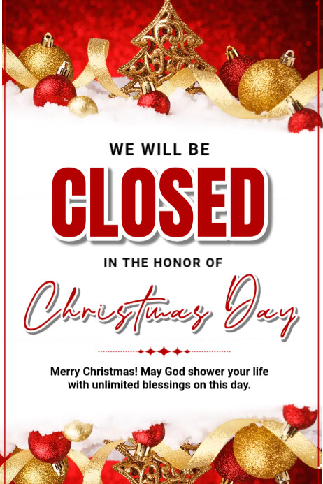 White 3d Christmas Closed Poster Template | PosterMyWall