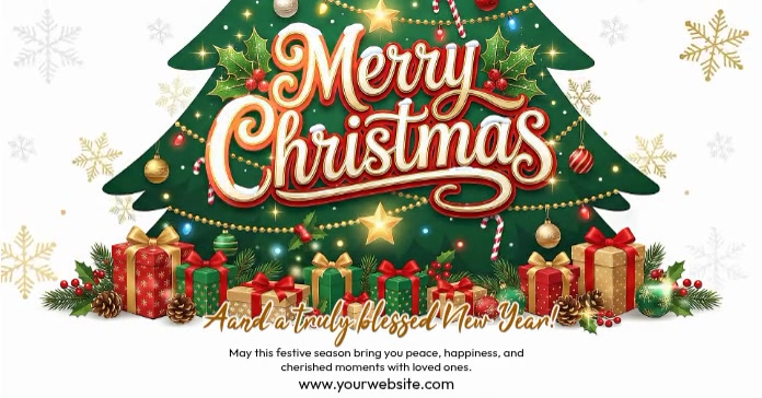 White 3d Christmas Wish Card Facebook Shared Image Template | PosterMyWall