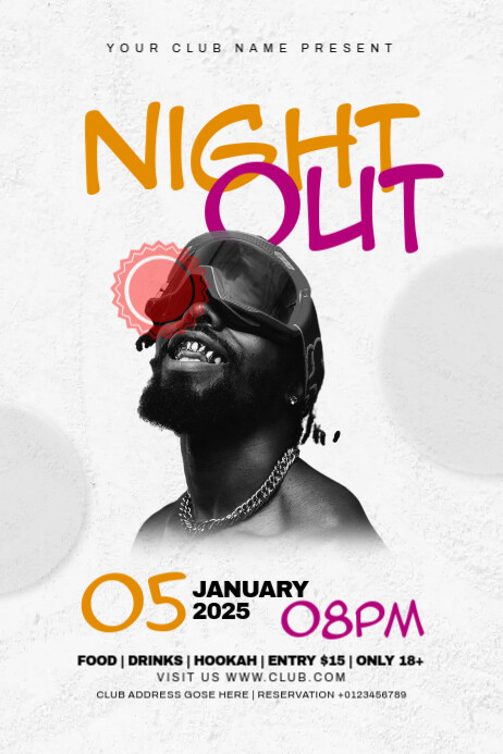 White 3d Club Party Flyer Poster Template | PosterMyWall