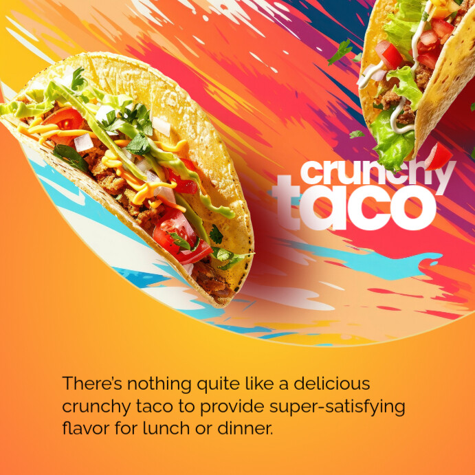 Plantilla de White 3d Crunchy Taco Day Instagram Post | PosterMyWall