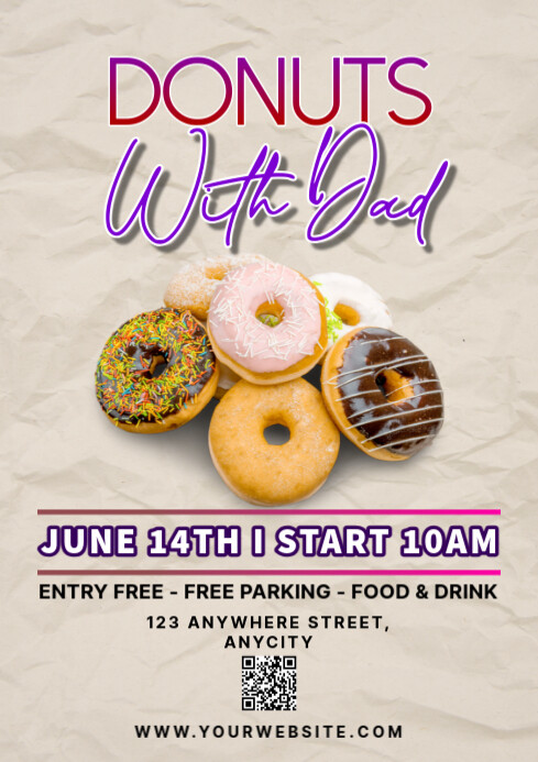 Copy of White 3d Donuts With Dad A2 | PosterMyWall