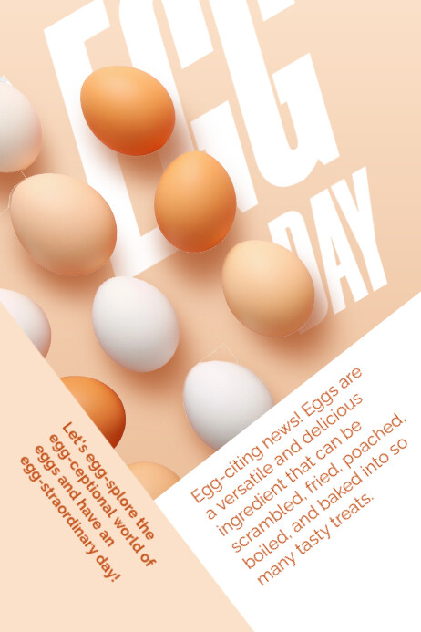 White 3d Egg Day Poster Template | PosterMyWall