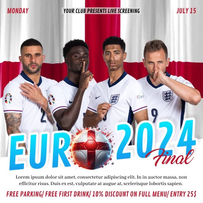 White 3d Euro 2024 Final Instagram Post Modelo | PosterMyWall