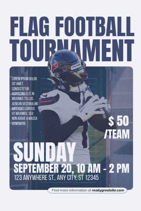 Copy of White 3d Flag Football Flyers Poster | PosterMyWall