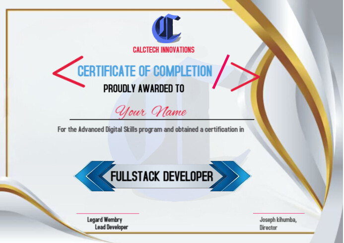 White 3d Fullstack Developer Certificate A4 Template | PosterMyWall