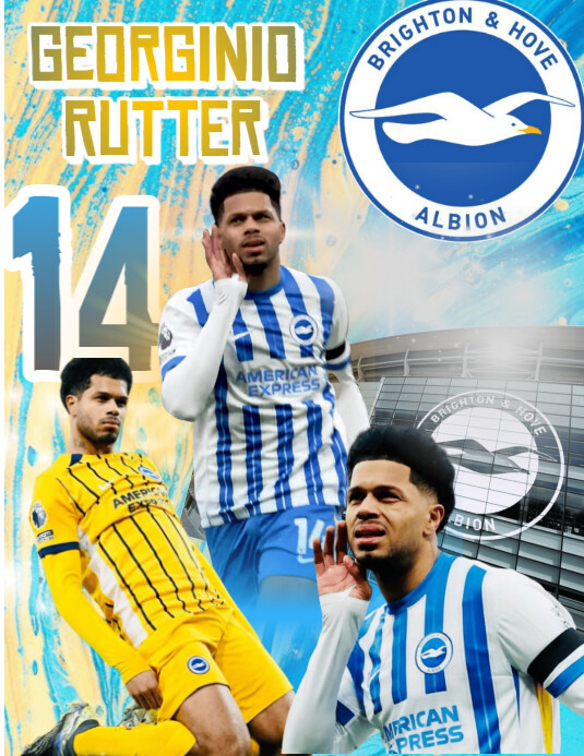 Copy of White 3d Georginio Rutter Brighton & Hove Albion Football Club ...