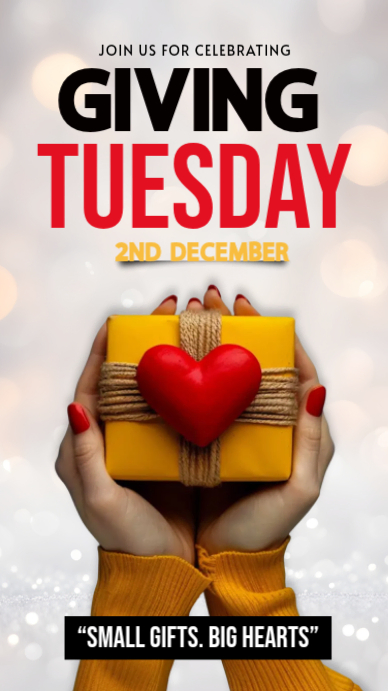 White 3d Giving Tuesday Instagram Story Template | PosterMyWall