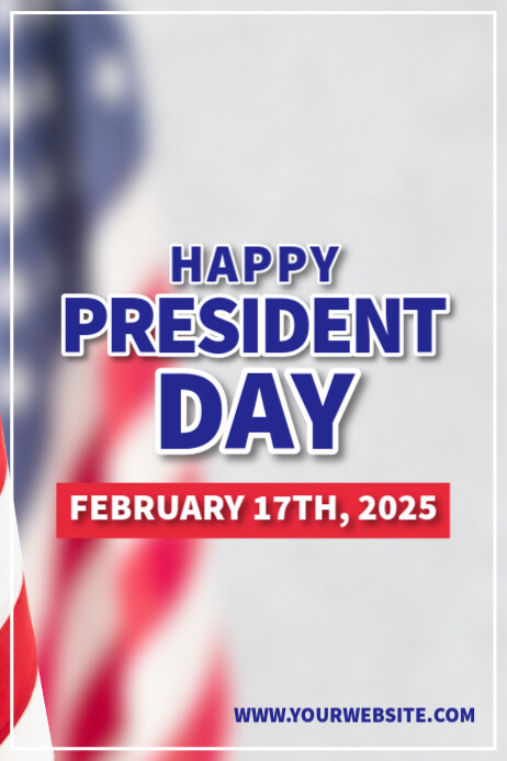 White 3d Happy President Day Poster Template | PosterMyWall