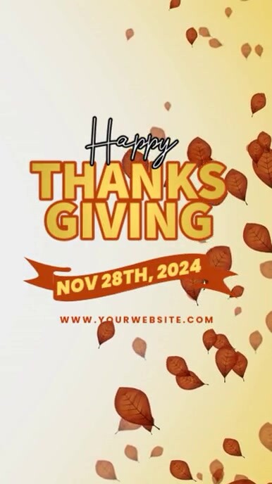 White 3d Happy Thanksgiving Reel Instagram Template | PosterMyWall