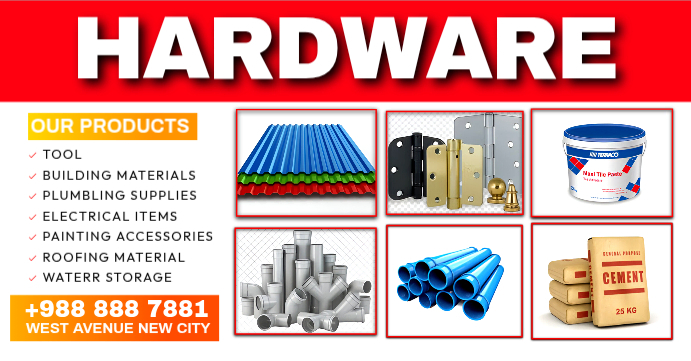 Plantilla de White 3d Hardware Building Supplies Shop Construction ...