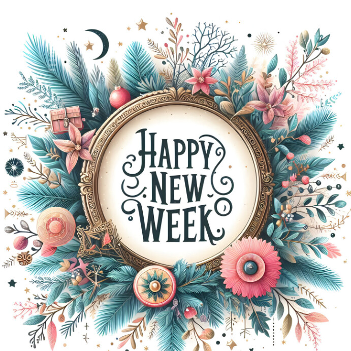 White 3d Hello New Week Instagram Post Template | PosterMyWall