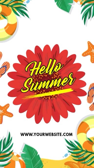 White 3d Hello Summer Reel Instagram Template | PosterMyWall
