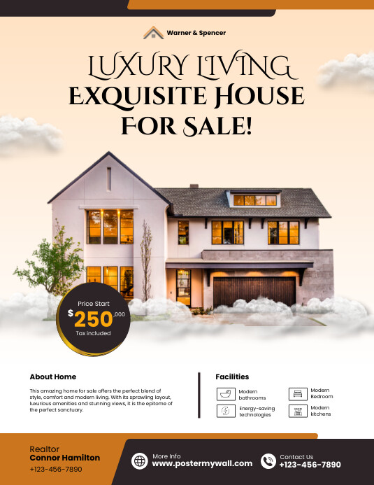 Copy of White 3d House For Sale Flyer (us Letter) | PosterMyWall