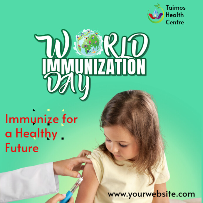 White 3d Immunization Compaign World Immunization Week Poster Instagram ...