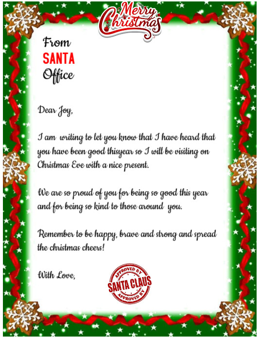 Copy of White 3d Letter From Santa Claus Flyer (us Letter) | PosterMyWall